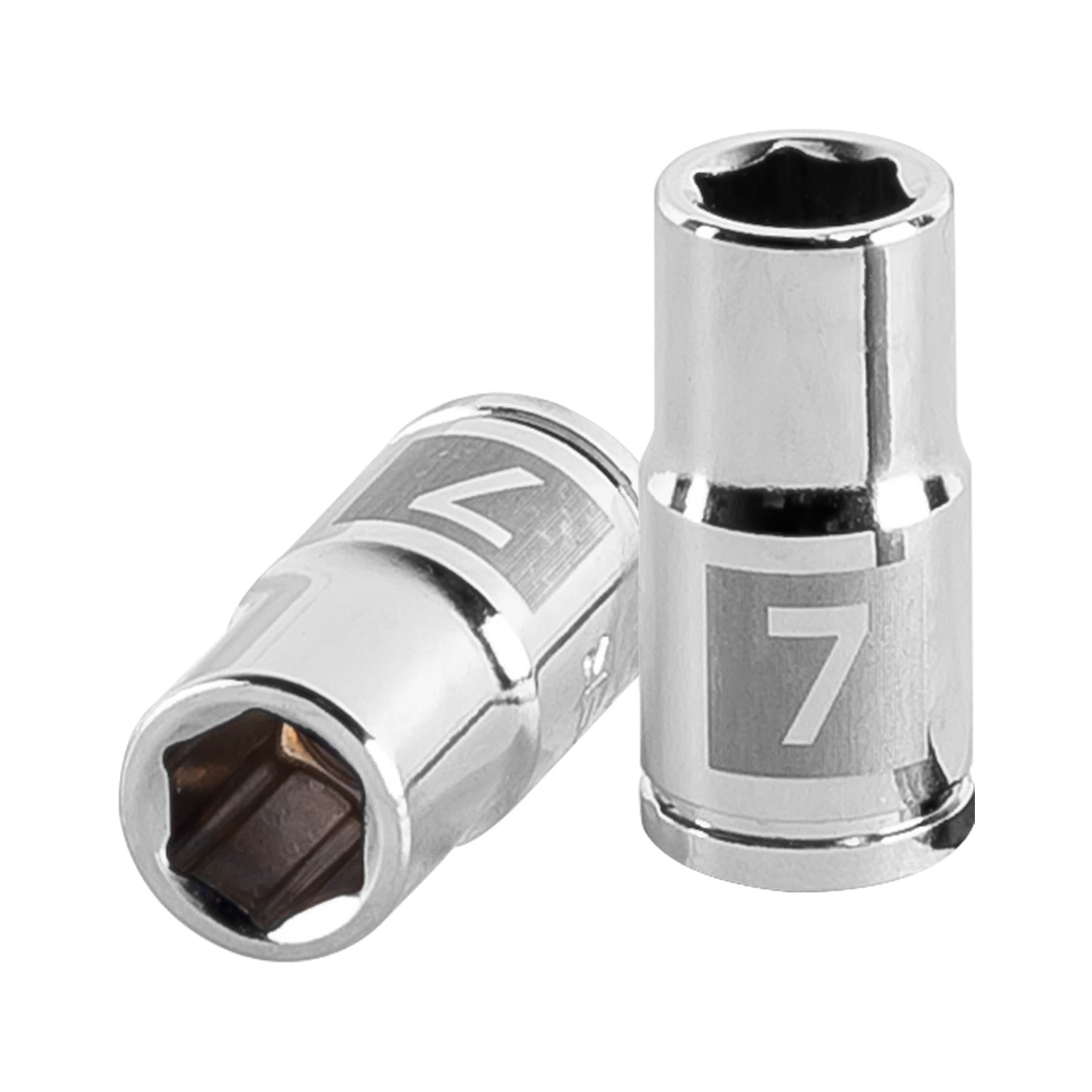 Dado de 7 mm, 6 puntas, cuadro 1/4", Truper